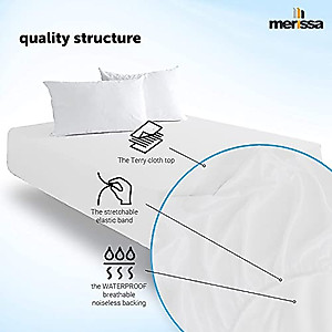 Merissa Premium Mattress Protector, Made from Cotton Terry - Vinly Free, Breathable, Water Resistant, Twin XL Size, White