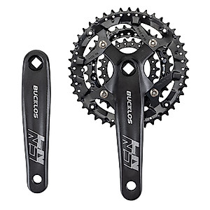 BUCKLOS MTB Crankset Square Taper with 22/24/26/32/38/42/44T Chainring Set, 170mm 104/64 BCD Hybrid Mountain Bike Crankset 8/9/10 Speed Compatible with Shimano Sram FSA.