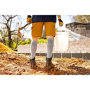 Dr. Scholl's Mens Athletic & Work Compression Over The Calf - 1 3 Pair Packs Moisture Management Sock, Gray, 13-15 US