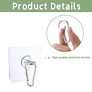 QoTang 12 PCS Heavy Duty Ceiling Hooks, No Drill Adhesive Wall Hooks, 2.2 Inch Ceiling Wall Hangers Wall Hanging Auxiliary Hook for Indoor Outdoor Hanging Plants Light Lanterns Wind Chimes