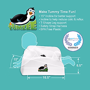 Tumzee Tummy Time Incline Tool – Making Tummy Time Fun – Frees Baby’s Arms to Play – Lets Baby See and Interact with World – Develops Baby’s Hand-Eye Coordination