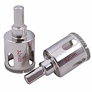 JINGLING 2Pcs 32mm 1 1/4 Inch Diamond Hole Saws Granite Drill Bit Masonry Tools for Stone