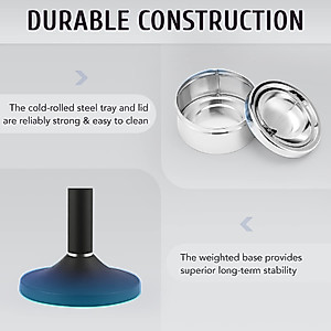 CO-Z Ashtray with Lid, Smokeless Standing Outdoor Ashtray for Home Garden Patio Cigarettes Ash Butt Disposal, 24"or 16.5" Stainless Steel Windproof Stand Outside Cigar Container Ash Tray, Matte Black