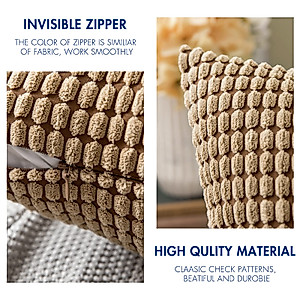 MIULEE Pack of 2 Lumbar Pillow Covers Super Soft Corduroy Decorative Throw Pillows Brown Couch Home Decor for Cushion Sofa Bedroom Living Room 12 x 20 Inch