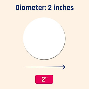 2" Round Matte White Sticker Label, Laser/Inkjet Printing - Letter Size, 30 Sheets