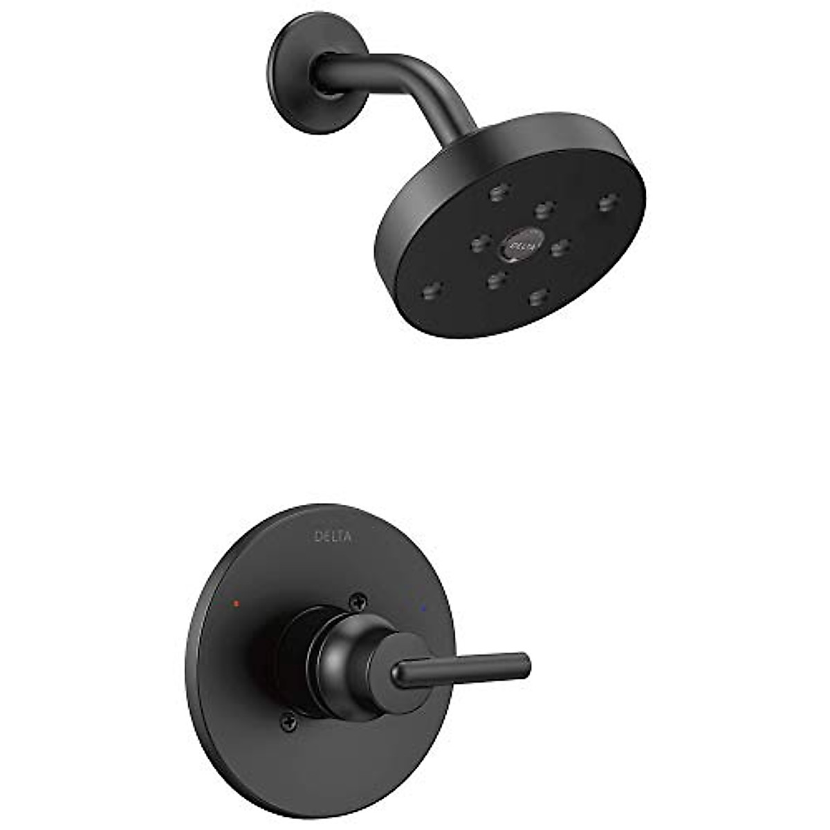 Delta Faucet Trinsic 14 Series Single-Function Shower Faucet Set, Single-Spray H2Okinetic Shower Head, Black Shower Faucet, Delta Shower Trim Kit, Matte Black T14259-BL (Valve Not Included)