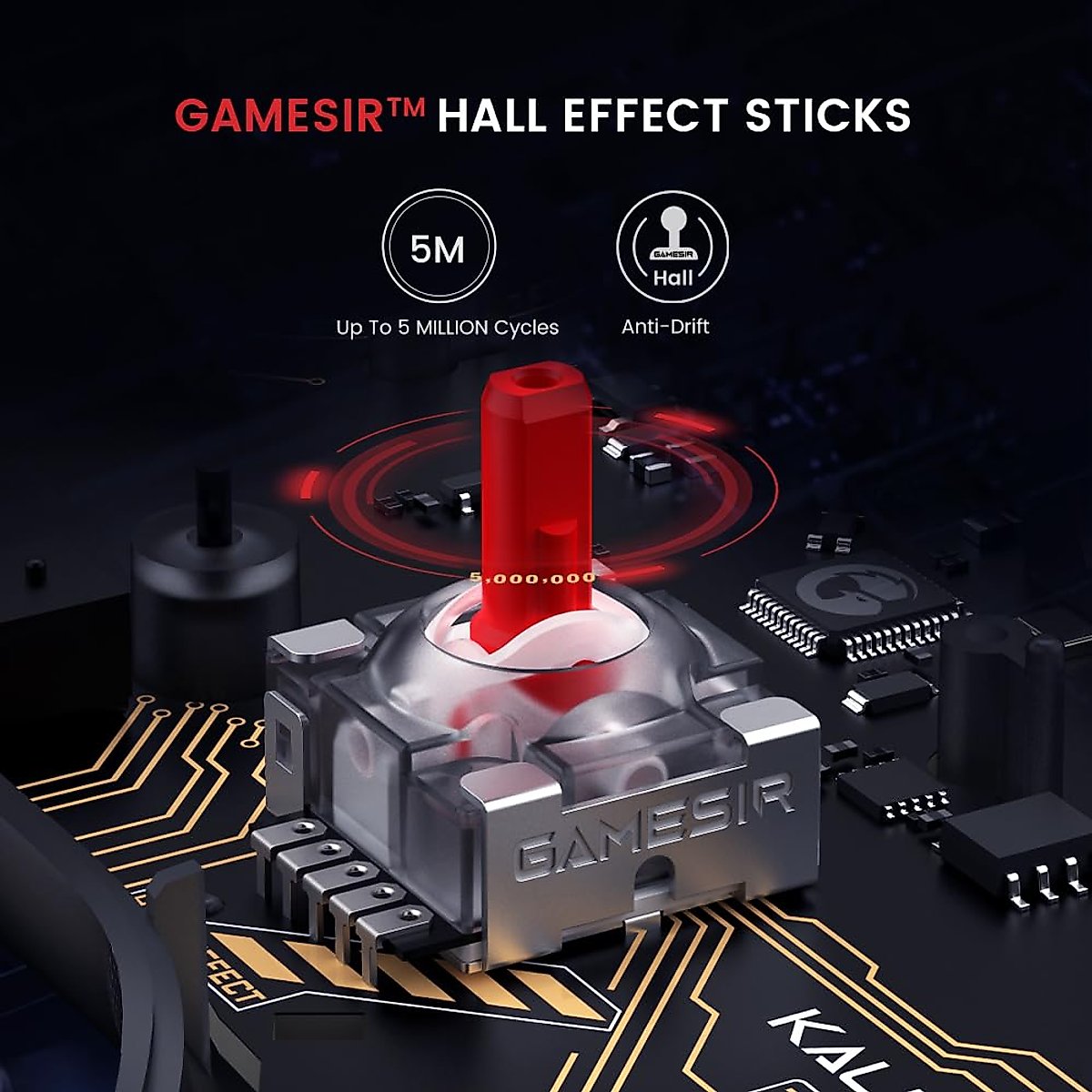 GameSir Kaleid Wired Controller for Xbox Series X|S, Xbox One,Windows 10/11 & Steam, Plug and Play Gaming Gamepad, Transparent Video Game Controller with Hall Effect Joysticks/Hall Trigger