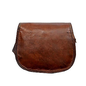 9 inch Women Leather Cross-body Shoulder Bag Satchel ladies Purse Genuine Multi Pocket Saddle Vintage Handmade Travel