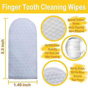 Irisarc 50pcs Pet Teeth Cleaning Finger Wipes for Dogs - Dog Dental Care Finger Wipes - Remove Plaque and Clean Teeth to Freshen Breath - Dog Teeth Cleaning