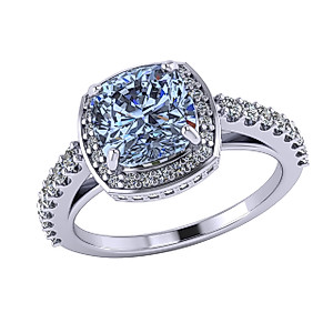 NANA Jewels 2ct Pure Brilliance Zirconia Halo Engagement Ring-Cushion Cut-March-10