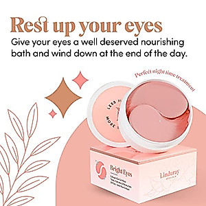 Rose Golden Under Eye Collagen Gel Mask - Bright Eyes Anti Aging Treatment For Dark Circles, Puffy Eyes, Bags, Fine Lines - 30 Pairs (60 Total Rose Gold Patches)
