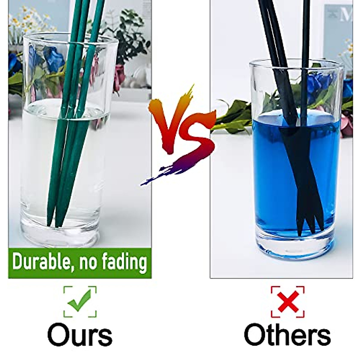 17" Green Bamboo Sticks,Garden Wood Plant Stakes,Floral/Orchid/Tomato Wooden Stakes Plant Support Stakes Wooden,Wooden Sign Posting Garden Sticks(30pcs)