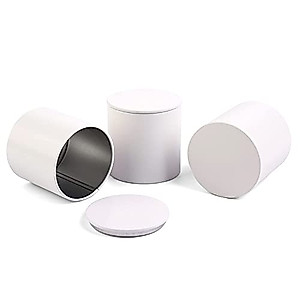 Small Tin Can 67 Series for Coffee Candy Spice Storage Matcha Powder Tin Containers Storage 3 Pcs (Ivory, M=(67x125 mm))
