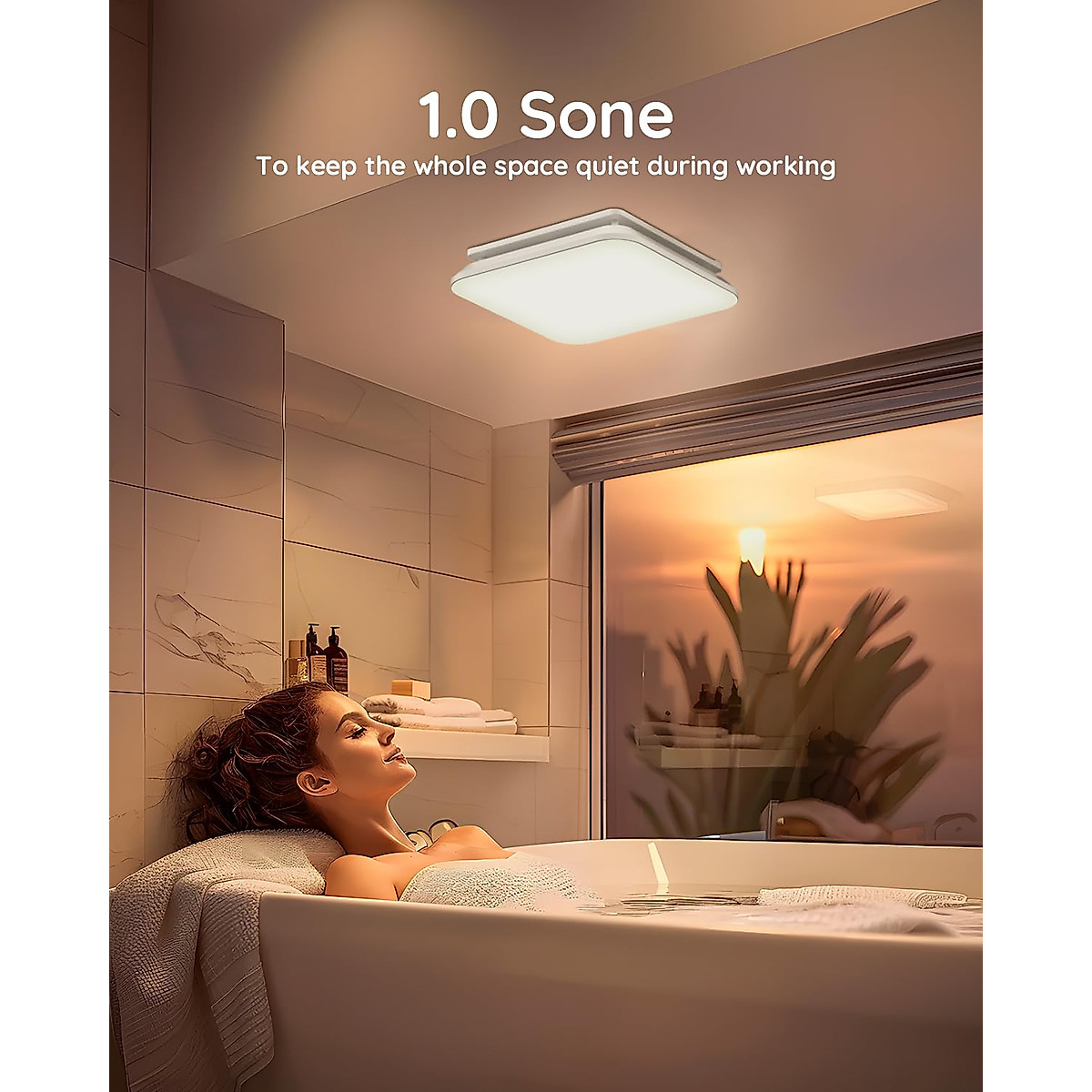 Fitop Bathroom Exhaust Fan with Light,Ceiling Mount Shower Ventilation Exhaust Fan with Light,110 CFM 1.0 Sones Bathroom Vent Fan with Light,43W Bathroom Fan 1200LM LED Light 3000K/4000K/5000K