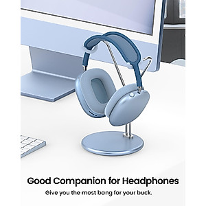 SODI Headphone Stand for AirPods Max - Desktop Headset Stand, Aluminum Anti-Slip Base Headphone Holder and Dock with Silicone Pad for Apple AirPods Max, Headphone Accessories for Desk, Blue