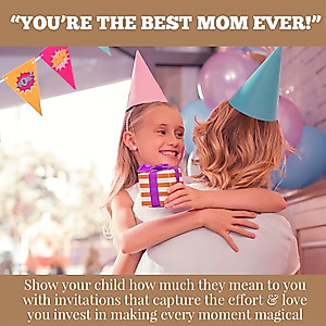 Pizza Party Themed Birthday Party Invitations for Kids, 20 5x7 Fill In Cards with Twenty White Envelopes by AmandaCreation