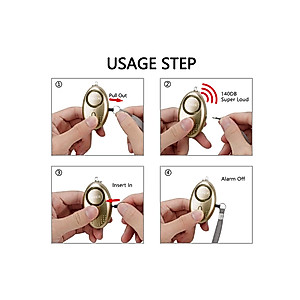 Personal Alarm for Women 140DB Emergency Self-Defense Security Alarm Keychain with LED Light for Women Kids and Elders-2 Pack