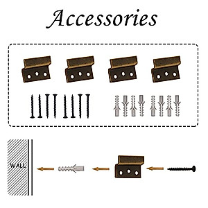 SOFFEE DESIGN Set of 2 Wooden Floating Shelves for Wall Decoration, Farmhouse Wooden Wall Mounted Shelves Display for Bedroom Living Room Kitchen