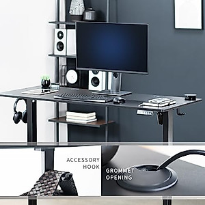 VIVO Electric 55 x 24 inch Stand Up Desk, Complete Height Adjustable Standing Home & Office Workstation with Memory Controller, Black Top, Black Frame, DESK-E155TB