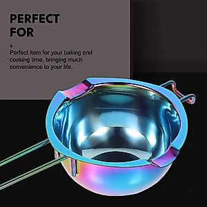 DOITOOL Chocolate Warmer Melting Pot Melting Pot Gradient Stainless Steel Double Boiler Pot Butter Chocolate Melt Bowls Metal Baking Pan for Melting Candy Cheese Candle Soap Chocolate Melting Pot