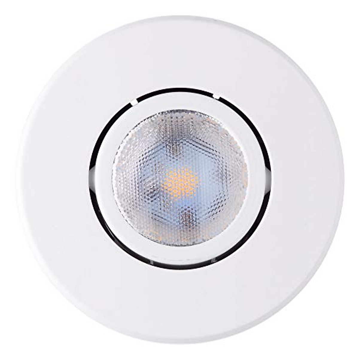 5" LED IC Rated Swivel Round Trim Recessed Lighting Kit 4-Pack, White, Easy Install Push-N-Click Clips, LED Bulbs Included, 4.25" Hole Size,90957