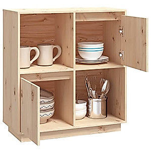 vidaXL Sideboard, Dresser Console Table Chest of Drawers, Accent Storage Cabinet for Living Room Dining Room, Modern Style, Solid Wood Pine