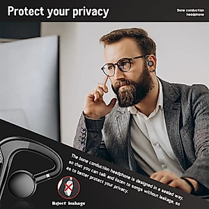 ESSONIO Bone Conduction Headphone Bluetooth Headphones Wireless Headphones with Microphone Noise Cancelling Headphones Headset for Cell Phone