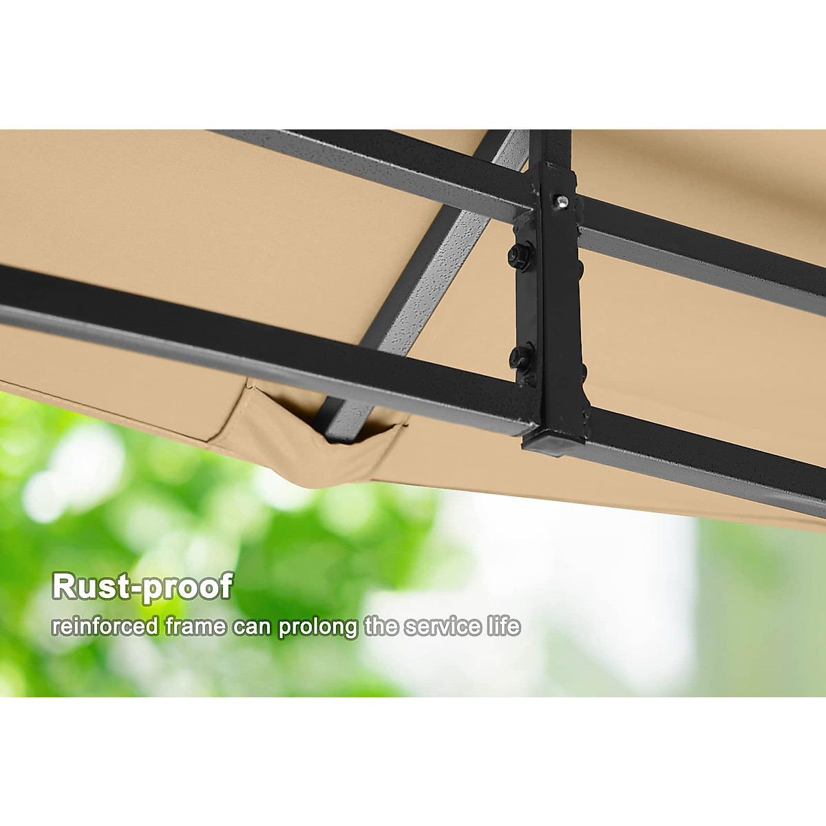 MASTERCANOPY Outdoor Garden Gazebo for Patios with Stable Steel Frame and Netting Walls (10x10, Beige)