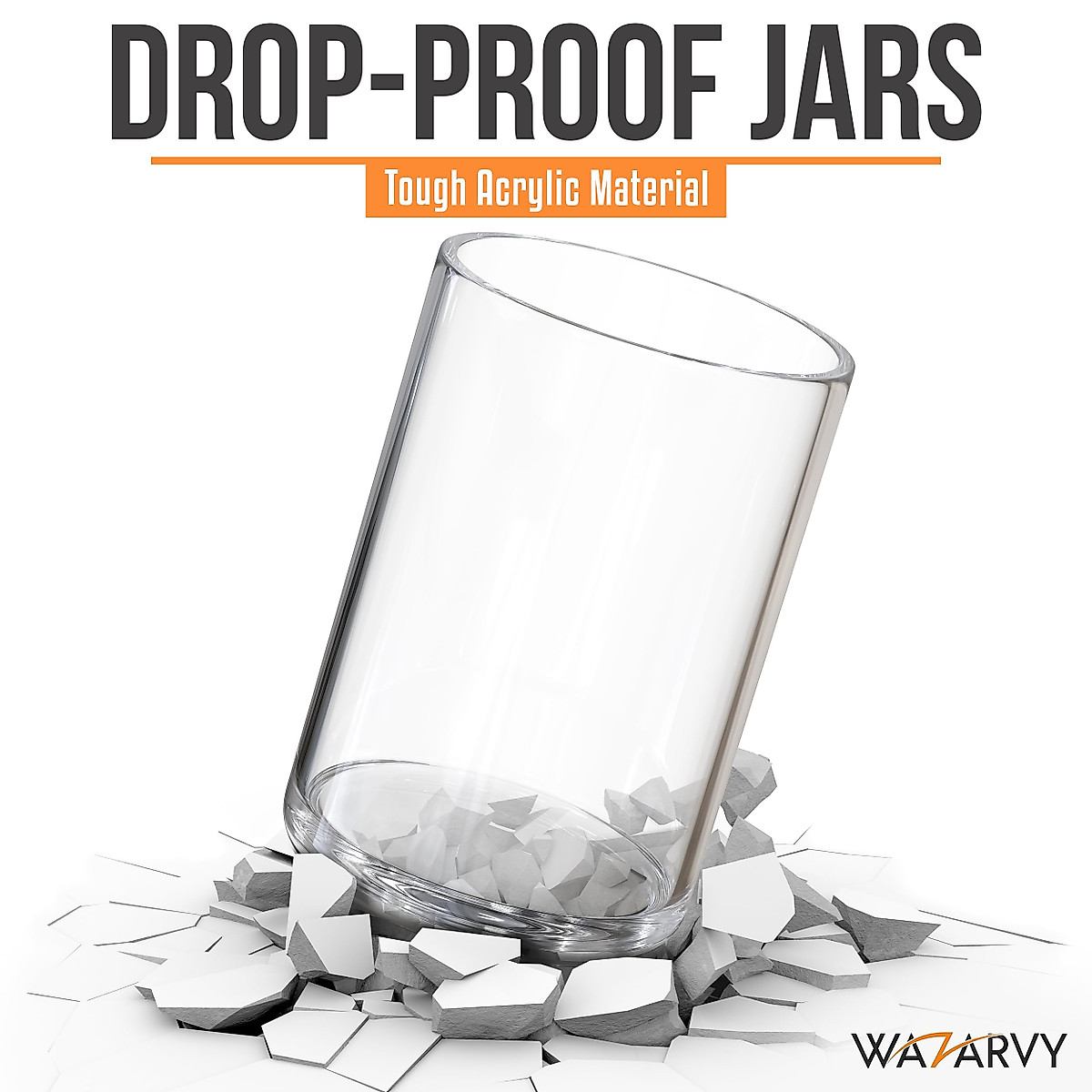 Premium Clear Acrylic Apothecary Jars with Lids for Bathroom & Laundry Room - Multipurpose Bathroom Canisters with Scoops & Labels - Laundry Containers for Pods & Dryer Sheets - Assorted 4 Pack