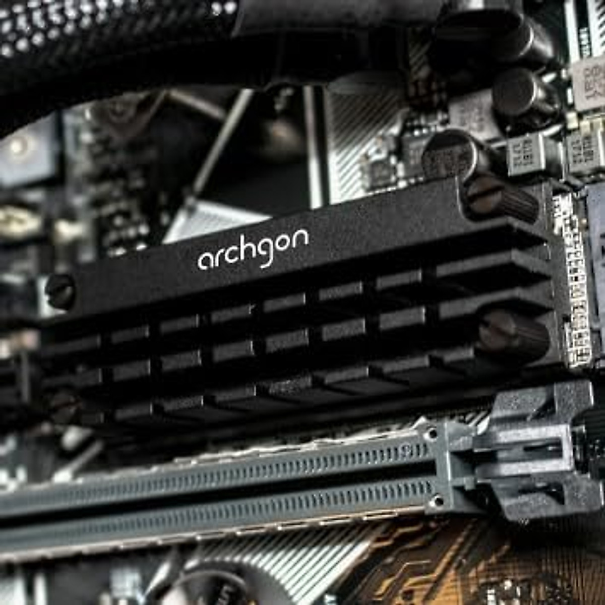 Archgon HS-1110 SSD Heatsink Cooler for PCIe NVMe M.2 2280 SSD for Workstation Server Rugged Computer IPC Industrial Computer Gaming PC Use (Black)