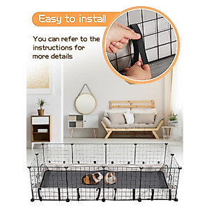 Guinea Pig Cage Liner for 2x4 C&C Cage, Waterproof Guinea Pig Cage Tarp with No Slip Pee Pad, Super Absorbent for Hamster Rabbit Small Pet