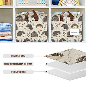 YETTASBIN Hedgehog Storage Basket 1 Pack, 32L Large Collapsible Toys Clothes Organizer, Waterproof Closet Storage Bin with Handle for Shelves Laundry Bathroom Home Office Decor