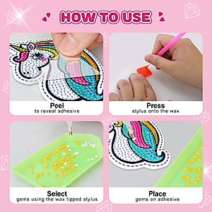 TOY Life Diamond Kits Magnets Diamond Gems Kits for Kids Valentine Day Gifts Diamond Art for Kids Arts and Crafts for Girls Ages 8-12