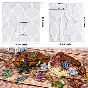 Actvty Christmas Resin Molds Silicone, 2 Pcs Christmas Ornaments Silicone Molds for Epoxy Resin, Christmas Pendant Molds DIY Resin Crafts Jewelry Xmas Decor Gift