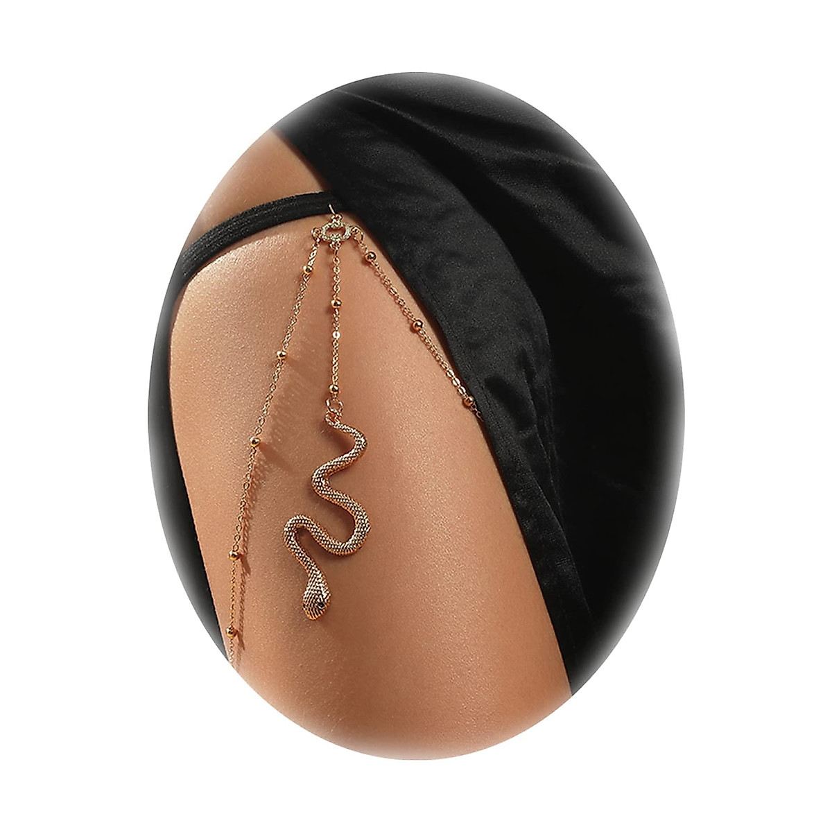 Gold Snake Thigh Chain for Women Snake Pendant Thigh Accessories Beach Boho Style Leg Chain Jewelry Halloween Costume Accessories