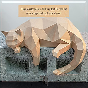 Mayde AskCreative 3D Puzzle Art DIY Animal Craft Kit - DIY Papercraft Kits for Adults and Kids (Teardrop Hanging Cat)