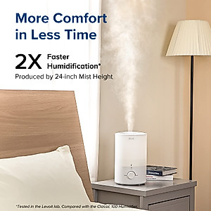 LEVOIT Humidifiers for Bedroom Large Room, 3L Cool Mist Top Fill Oil Diffuser & LEVOIT Smart Cool Mist Humidifiers for Bedroom, Top Fill Essential Oil Diffuser with Sensor