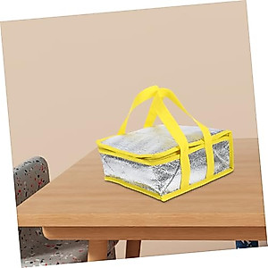 10pcs Pizza Cooler Bag Insulated Bag Pizza Bags for Large Insulated Cooler Bag Insulated Cake Carrier Insulated Pizza Bag Cake Insulation Bag Pizza Tray Bag Plastic Yellow OSOLADY