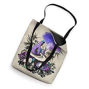 Weed smoking caterpillar and Alice In Wonderland Tote Bag