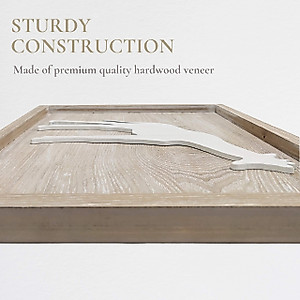 Bon et Beau 16×12 Inch Wood Cut-Out Giraffe Wall Decor - Neutral Wall Art for Baby Girl Baby Boy Nursery, Kids Room, Playroom Decor