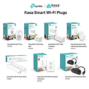 Kasa Smart WiFi Plug w/Energy Monitoring by TP-Link - Reliable WiFi Connection, No Hub Required, Works with Alexa Echo & Google Assistant (HS110),White