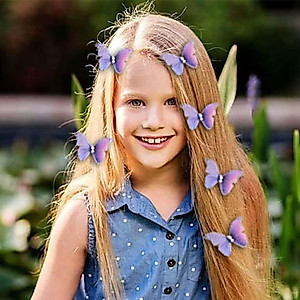 BARTOSI Butterfly Hair clips Purple Butterfly Hair Accessories for Women and Girls (Pack of 4)
