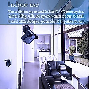 All-New Blink Camera Housing and Wall Mount Bracket,360° Adjustable Bracket and Weather Proof Protective Cover with Blink Sync Module Outlet for Blink Indoor/Outdoor Security System (Black 2 Pack)