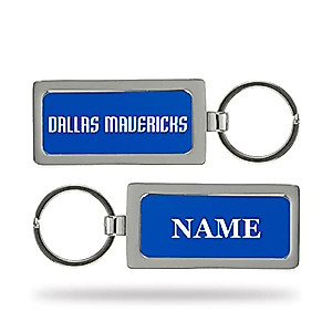 Rico Industries NBA Basketball Dallas Mavericks Royal 3.75" x 1.25" Personalized Two Sided Metal Keychain - Custom with Your Name - Great Every Day Accessory Item for Fan