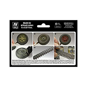 Vallejo Wheels and Tracks Model Air Set, 17 ml (Pack of 6)
