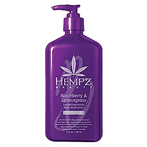 HEMPZ Body Lotion - Blackberry & Lemongrass Daily Moisturizing Cream, Shea Butter Hand and Body Moisturizer - Hemp Lotion - Skin Care Products, Hemp Seed Oil - 17 oz.