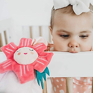 Lucy Darling Little Artist Security Blanket Soft Baby Lovey Baby Gifts for Newborn Boys and Girls Baby Snuggle Toy Baby Flower Floral Design