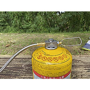 CAMPINGMOON Camping Grill Propane Gas Stove Adapter with Extend Hose(11.8"/30cm), Input: EN417 Lindal Valve Canister, Output: Propane Gas Stove Z29-30