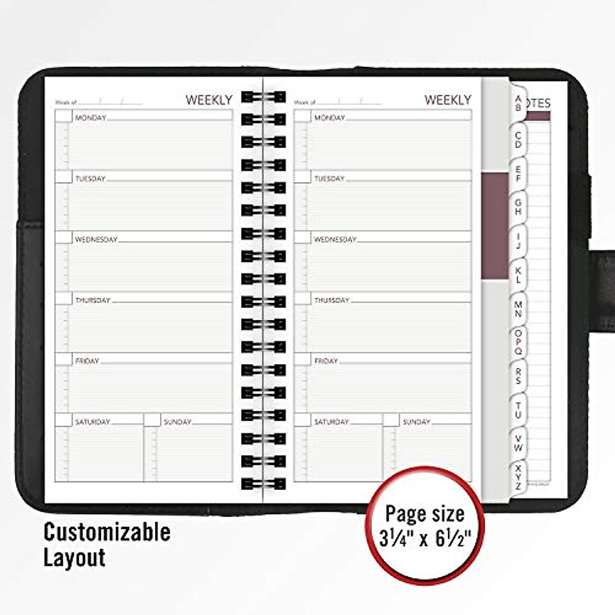 AT-A-GLANCE Day Runner Windsor Undated Refillable Planner, Slim Profile Starter Set, 3-1/4" x 6-3/8", Size 2, Black (103-1599)
