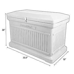RTS Companies Inc 550200500A7681 ParcelWirx Storage Cabinet, with Hinged Lid, Slate Grey